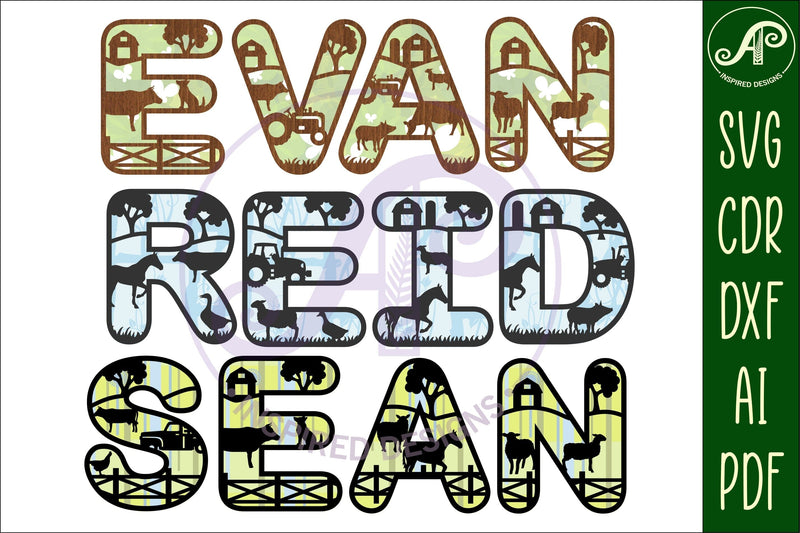 Farm alphabet letters SVG files - So Fontsy