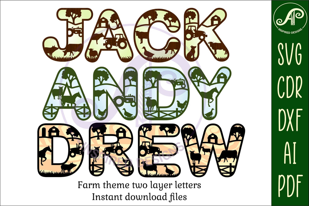 Farm alphabet letters SVG files - So Fontsy