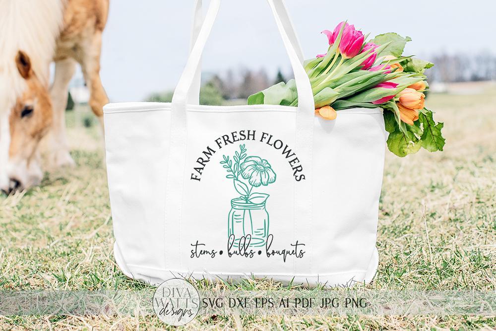Farm Fresh Flowers SVG | Farmhouse Spring Sign Design | dxf and more ...