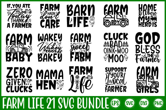 Farm Life svg Bundle Design Farm Life svg Bundle - So Fontsy