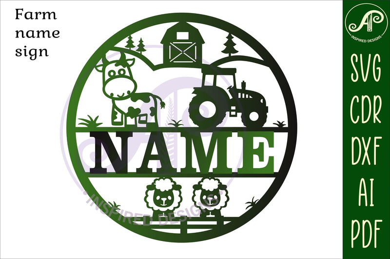 Farm name sign svg laser cut template - So Fontsy