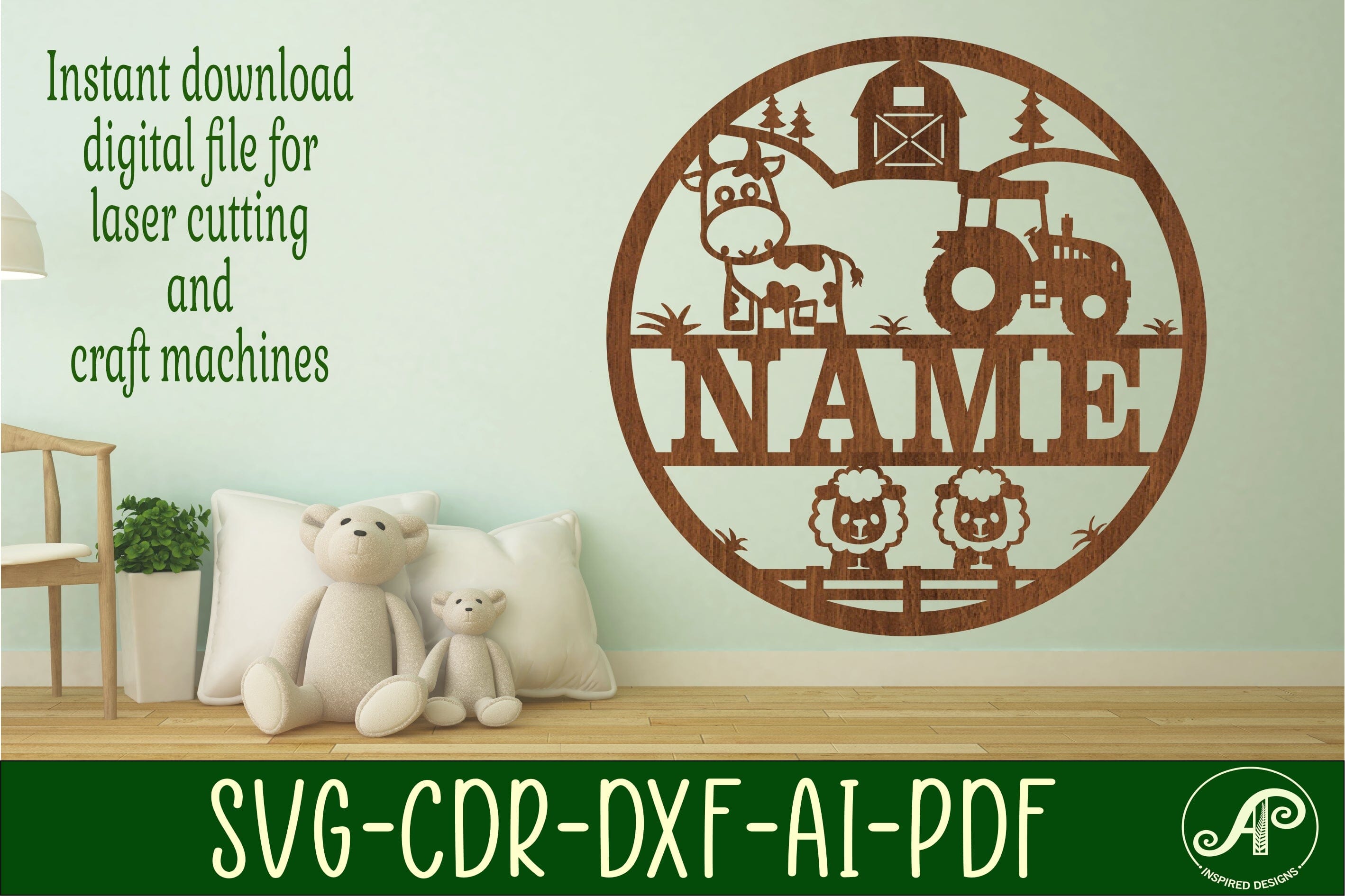 Farm name sign svg laser cut template - So Fontsy