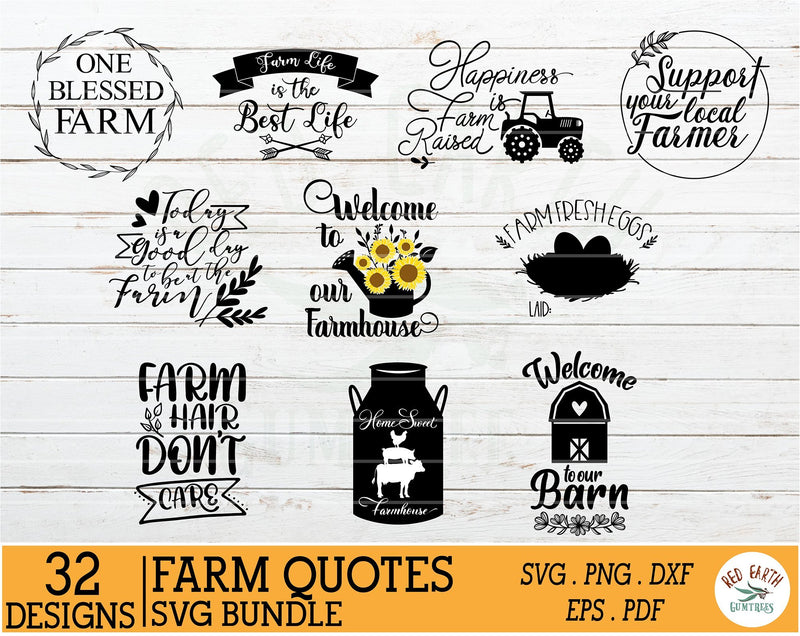 Farm quotes and monogram sign making bundle SVG,Family home - So Fontsy