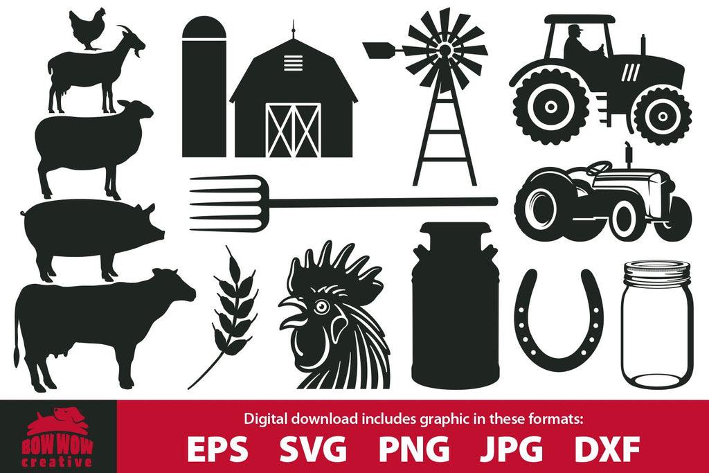 Farm SVG Cutting Files and Clipart - So Fontsy