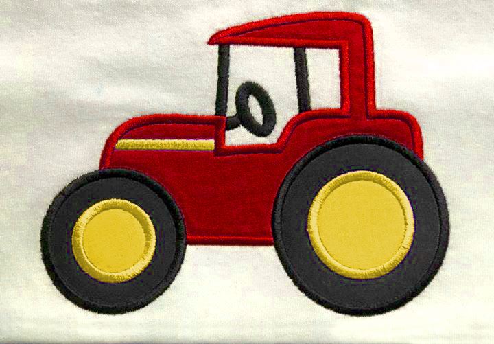 Farm Tractor Applique Embroidery - So Fontsy