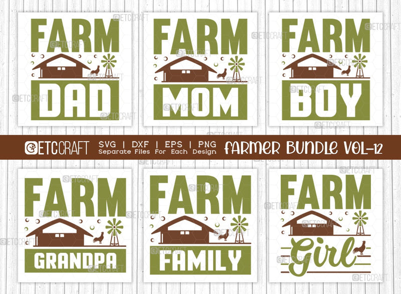 Farmer Bundle Vol-12 SVG Cut File | Farming Svg | Farm Dad Svg | Farm ...