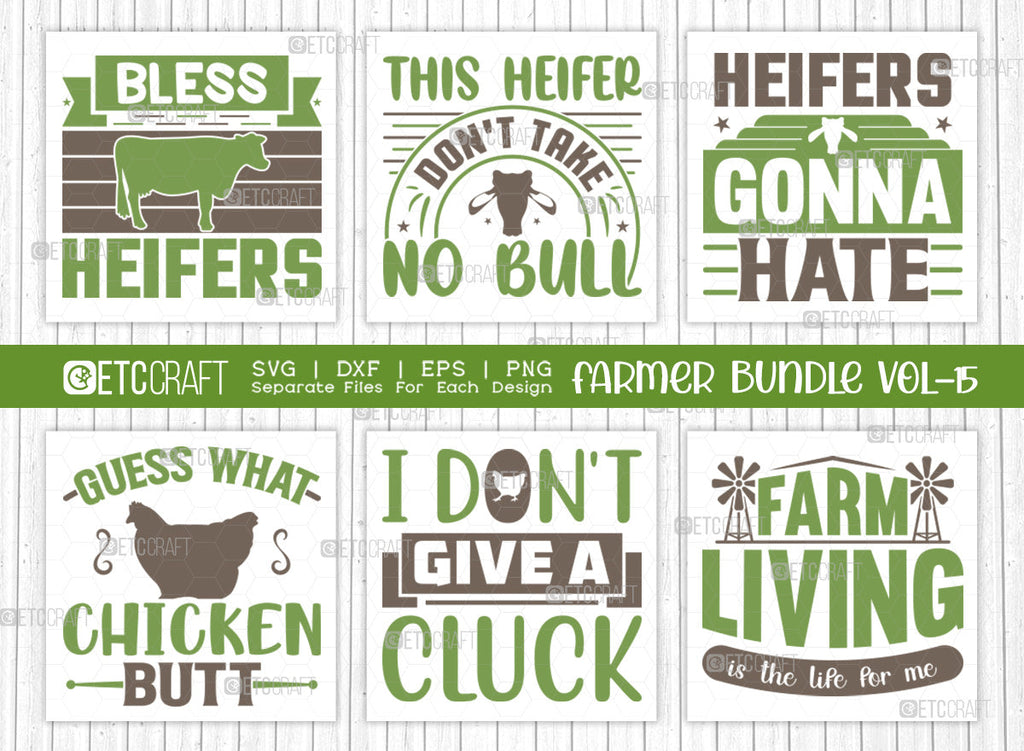 Farmer Bundle Vol-15 SVG Cut File | Farming Svg | Bless Heifers Svg ...