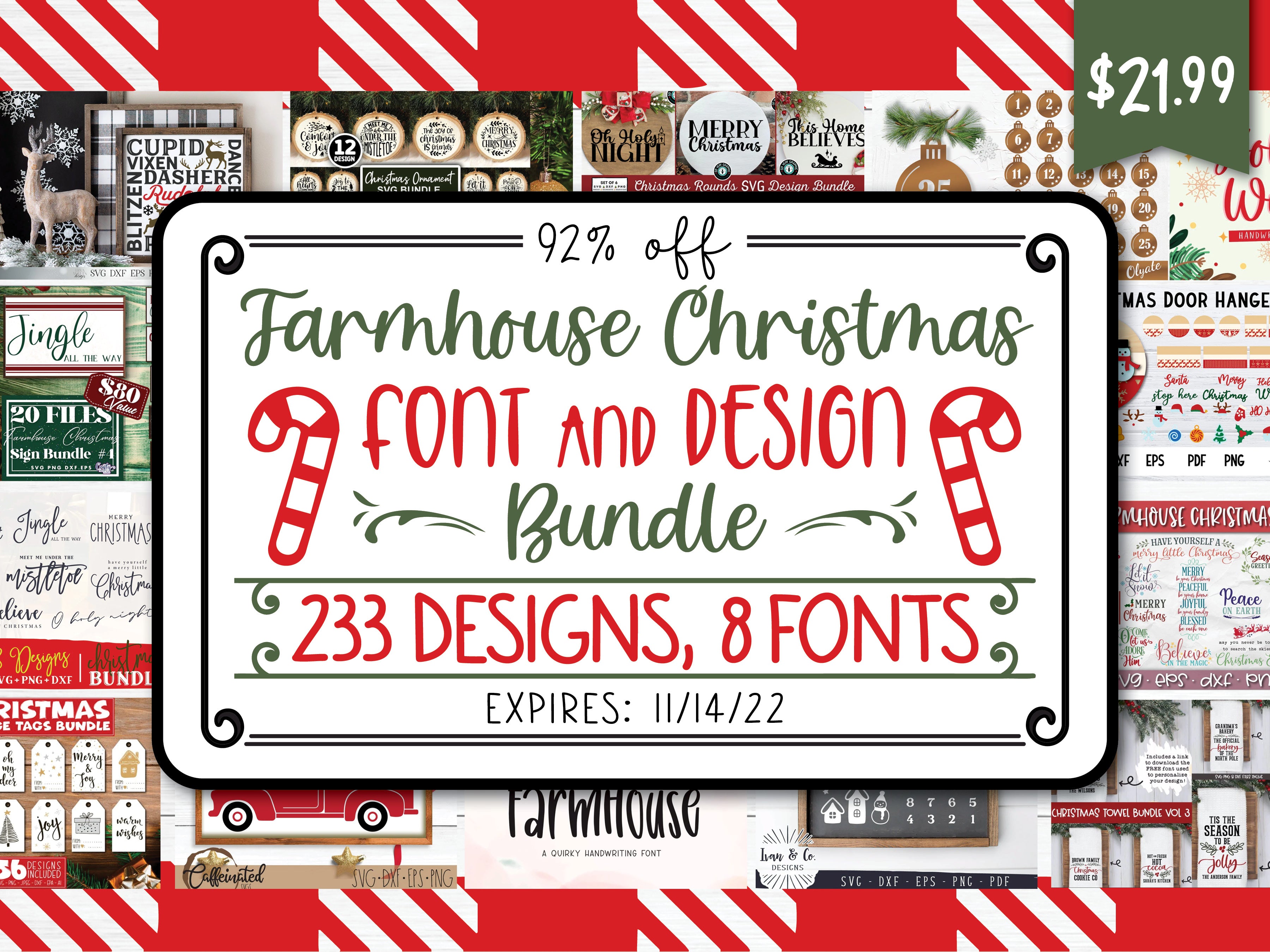Farmhouse Christmas Font and Design Bundle - So Fontsy