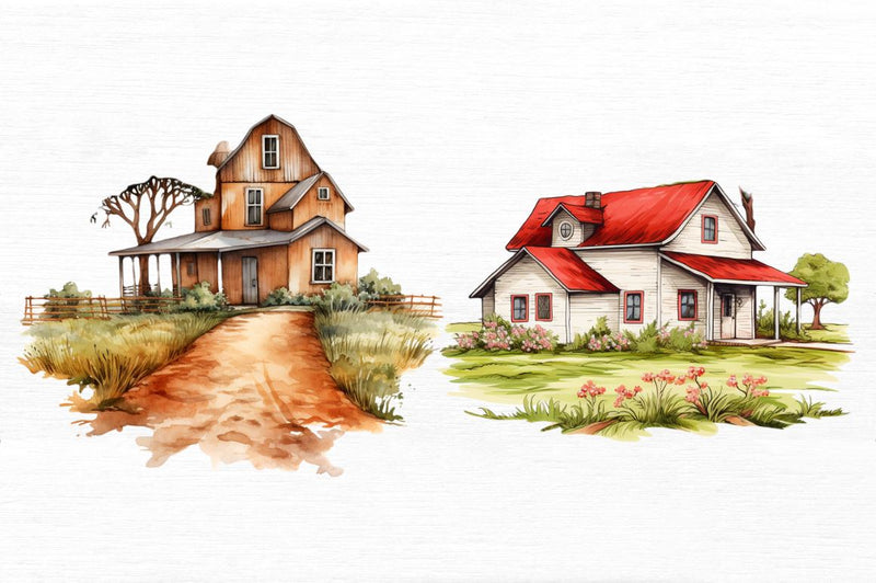 Farmhouse Clipart Bundle - So Fontsy