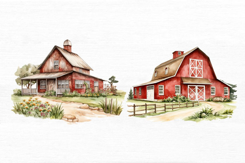 Farmhouse Clipart Bundle - So Fontsy