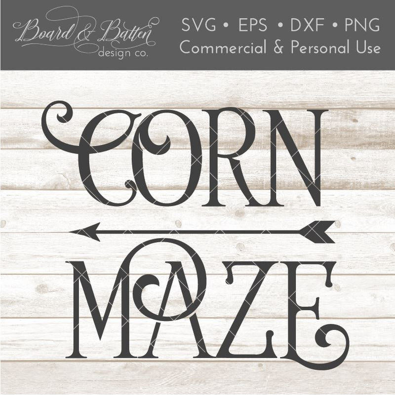 Farmhouse Corn Maze Arrow SVG File - So Fontsy
