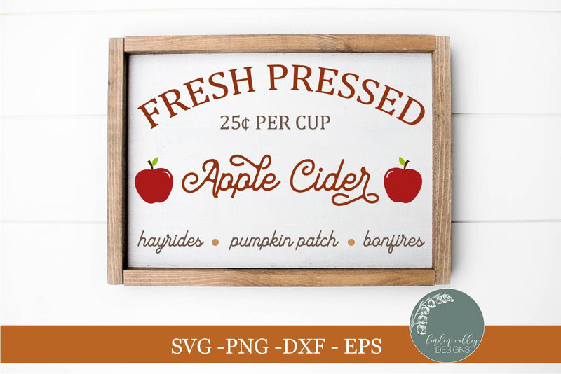 Farmhouse Fall SVG|Fresh Pressed Apple Cider SVG - So Fontsy