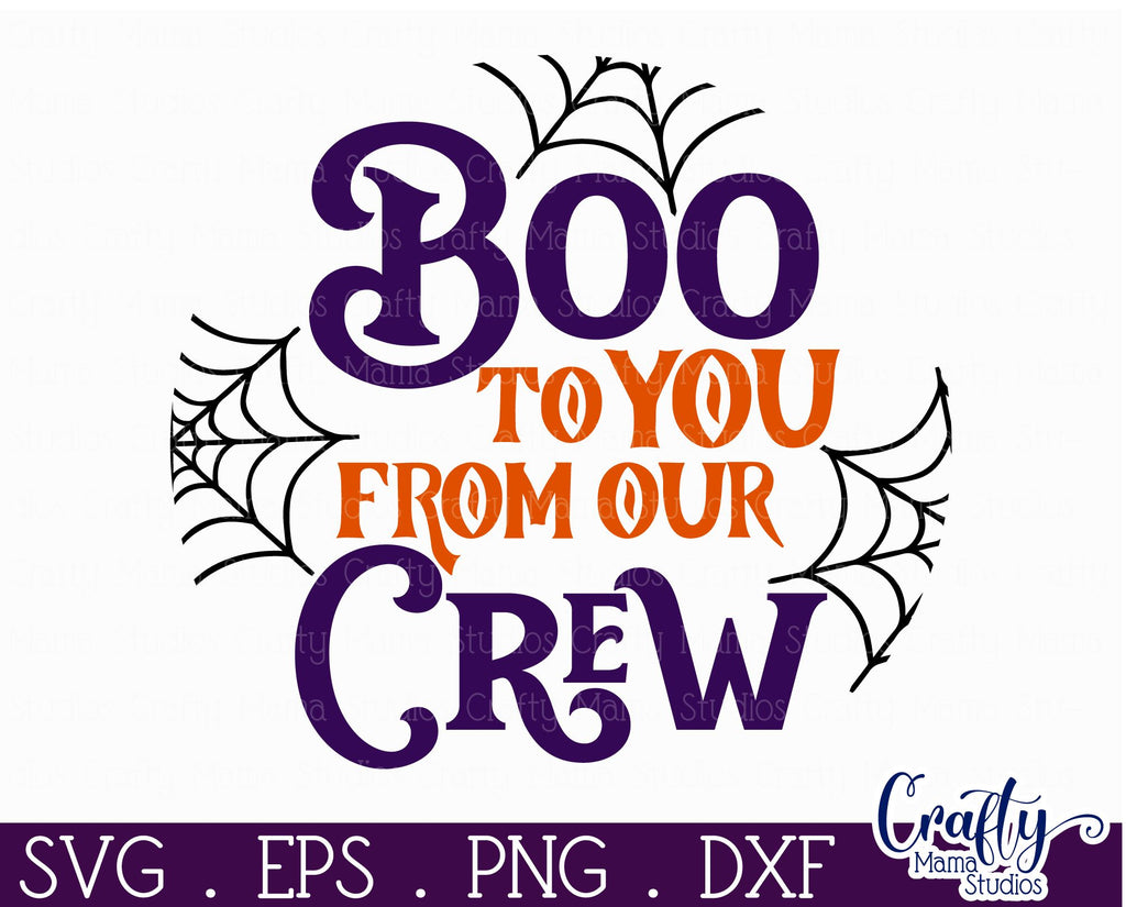 Farmhouse Halloween Round Sign, Boo To You From Our Crew Svg - So Fontsy