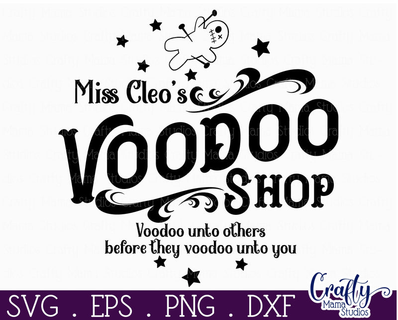 Farmhouse Halloween Svg Round Sign, Voodoo Shop - So Fontsy