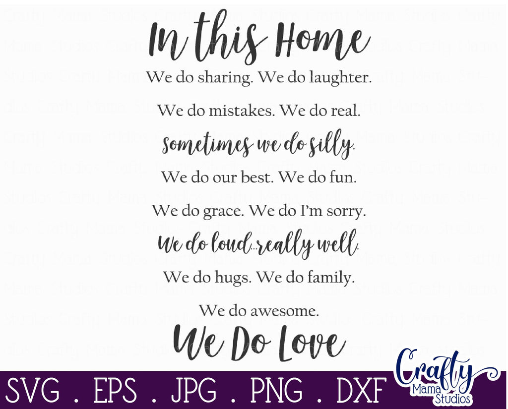 Farmhouse Home Sign Svg | In This Home Family Rules - So Fontsy