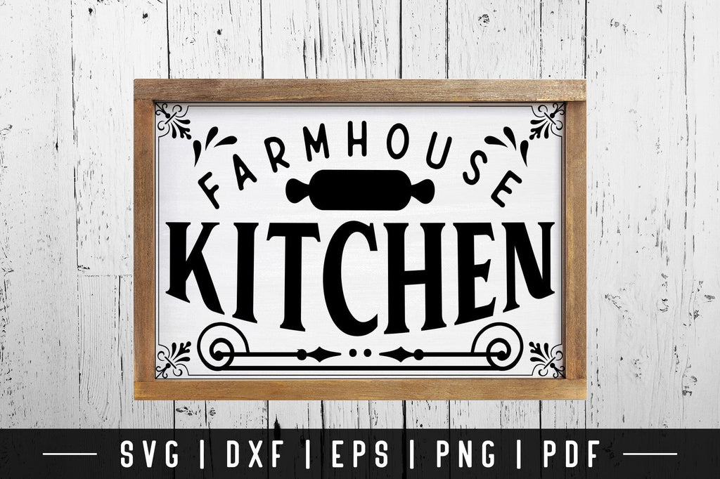 Farmhouse Kitchen SVG | Vinage Kitchen Sign SVG - So Fontsy