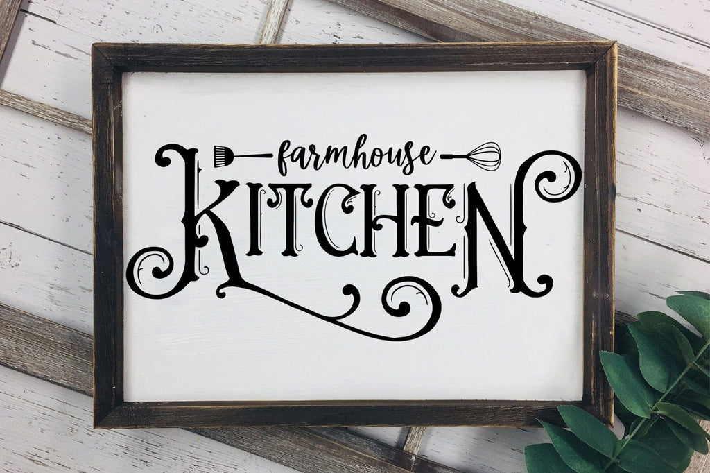 Farmhouse Kitchen, Vintage Kitchen Sign SVG - So Fontsy