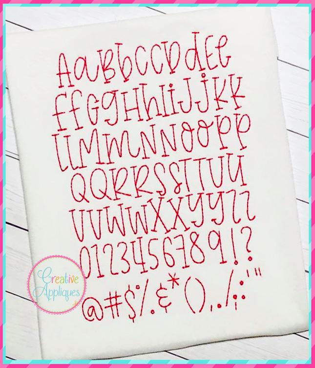 Farmhouse Lemonade Floss Stitch Embroidery Font - So Fontsy