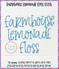 Farmhouse Lemonade Floss Stitch Embroidery Font - So Fontsy