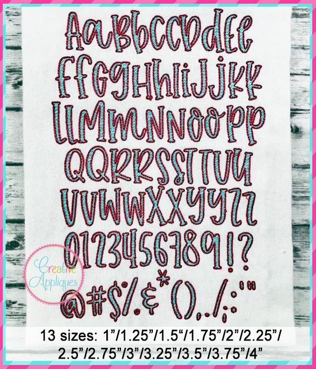 Farmhouse Lemonade Sketch Stitch Embroidery Font - So Fontsy