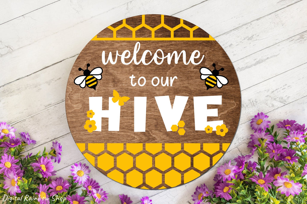 Farmhouse round sign svg bundle, farmhouse welcome door sign - So Fontsy