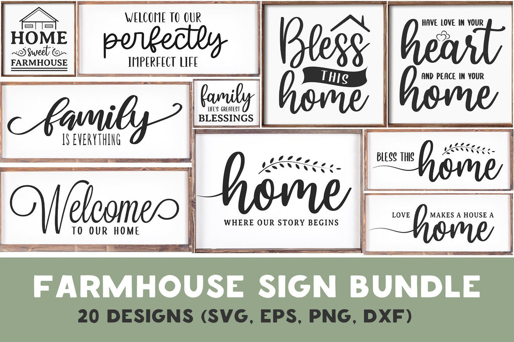 Farmhouse Sign Bundle, 21 Designs - So Fontsy
