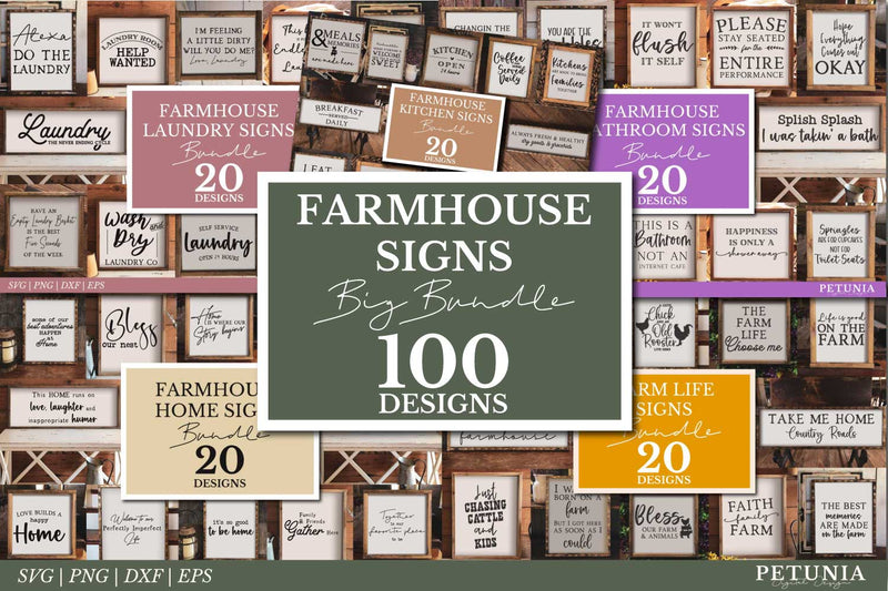 Farmhouse Sign SVG Bundle | Home Sign Bundle - So Fontsy