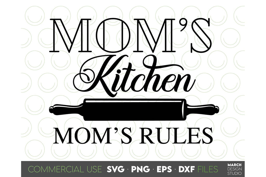 Farmhouse Sign SVG, Moms Kitchen Moms Rules SVG, Kitchen SVG - So Fontsy