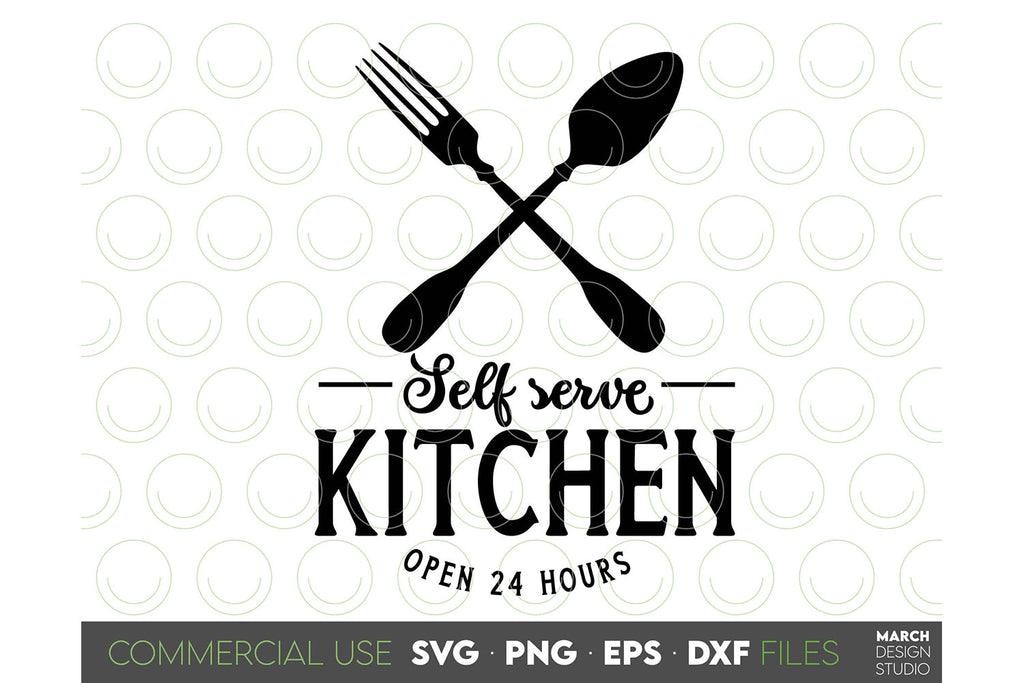 Farmhouse Sign SVG, Self Serve Kitchen SVG, Market Sign SVG - So Fontsy
