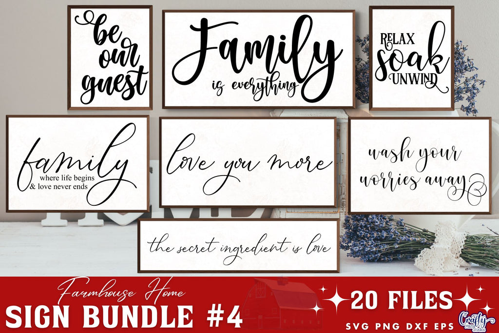Farmhouse Svg, Home Sign Svg, Farmhouse Sign Bundle 4, Home - So Fontsy
