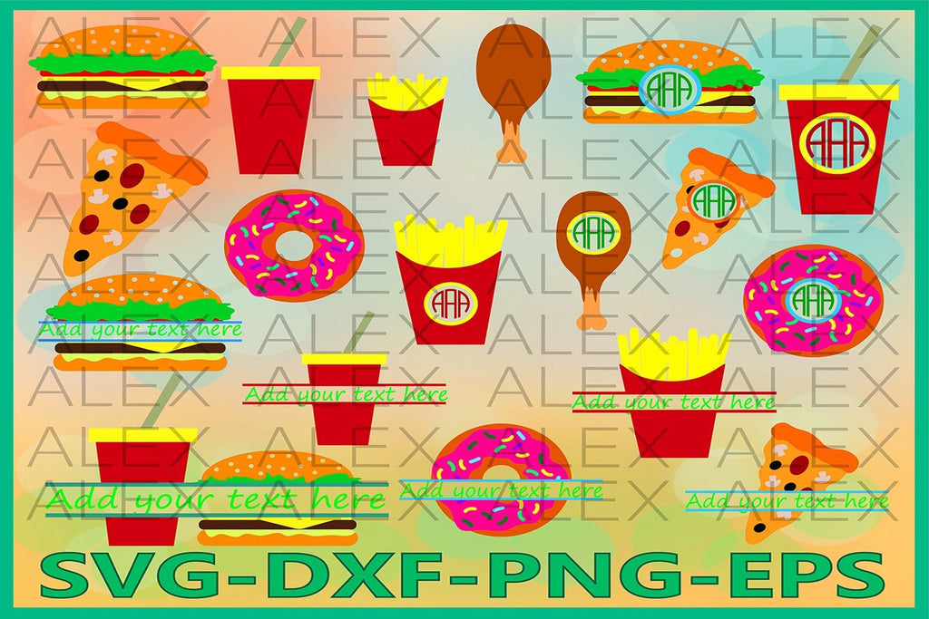 Fast Food Monogram Svg - So Fontsy
