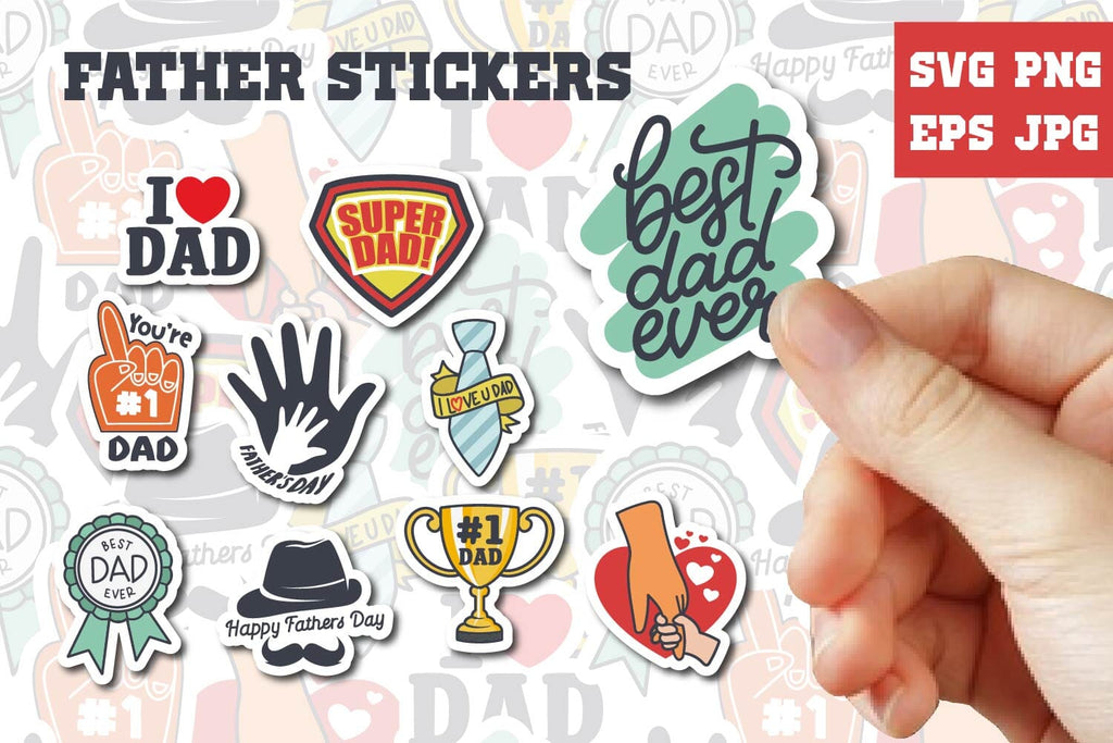 Father Stickers printable - So Fontsy
