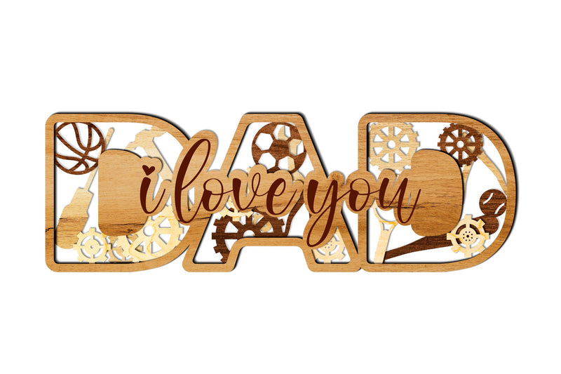 Father's Day Gift DAD Laser Cut File Father SVG - So Fontsy