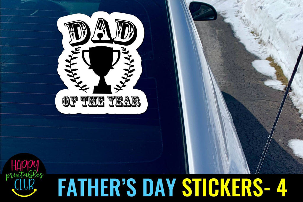 Father's Day Stickers 4 - Dad Stickers- Printable Stickers - So Fontsy