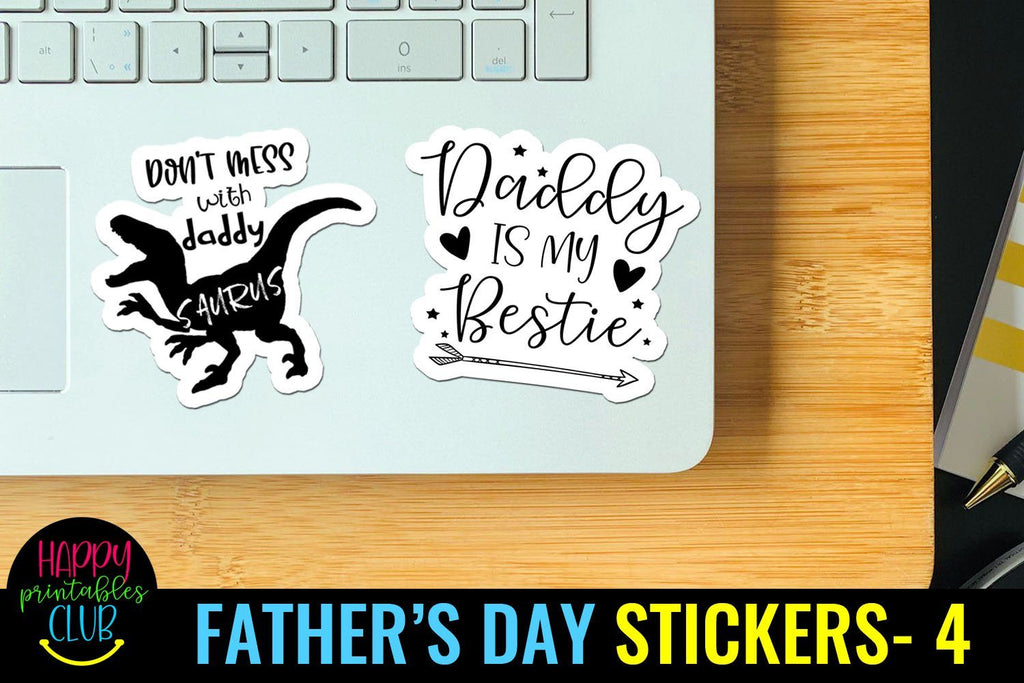 Father's Day Stickers 4 - Dad Stickers- Printable Stickers - So Fontsy