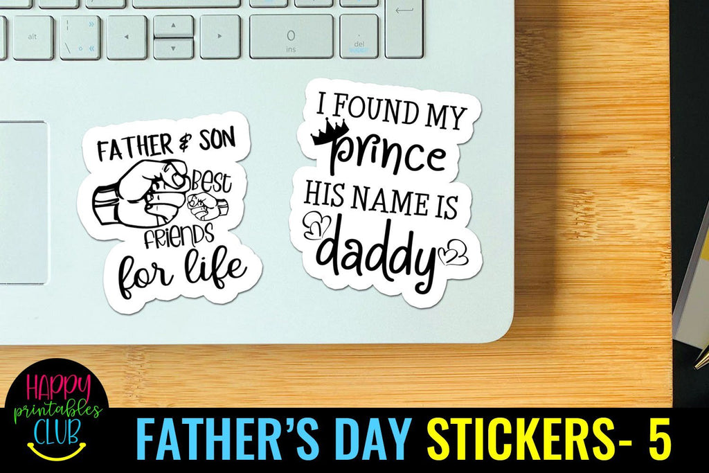 Father's Day Stickers 5- Dad Stickers- Printable Stickers - So Fontsy
