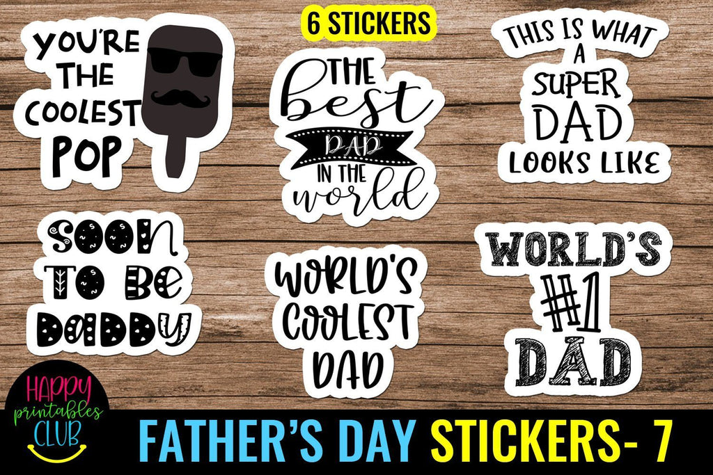 Father's Day Stickers Bundle - Dad Stickers- Stickers Bundle - So Fontsy