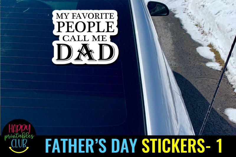 Father's Day Stickers- Dad Stickers- Printable Stickers PNG - So Fontsy