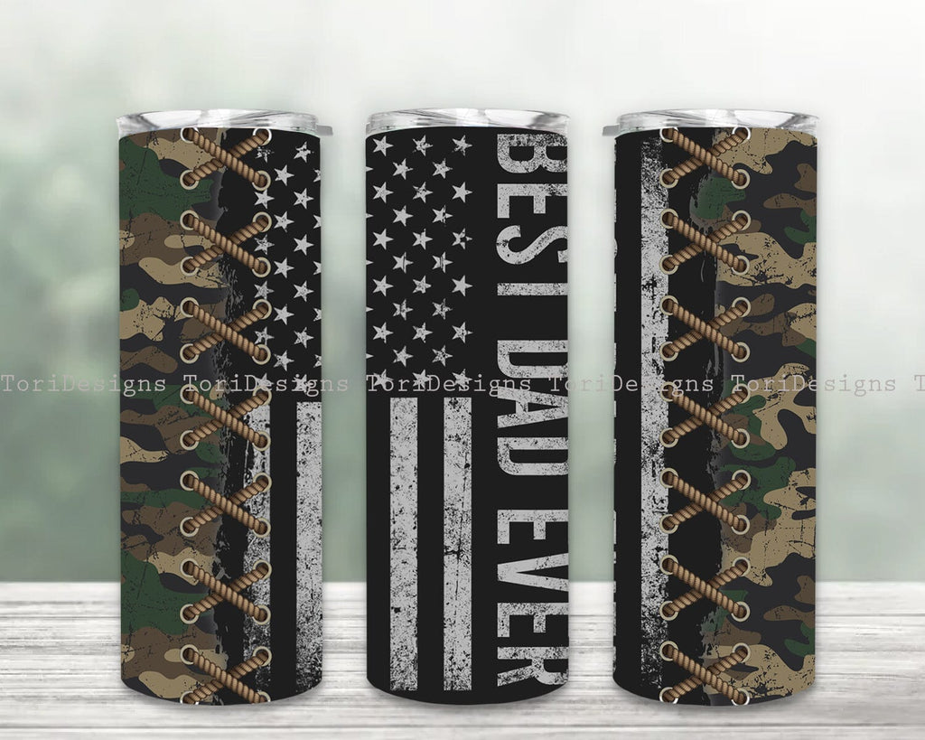 Father's Day Tumbler PNG,Camouflage Best Dad Ever Sublimation Designs ...