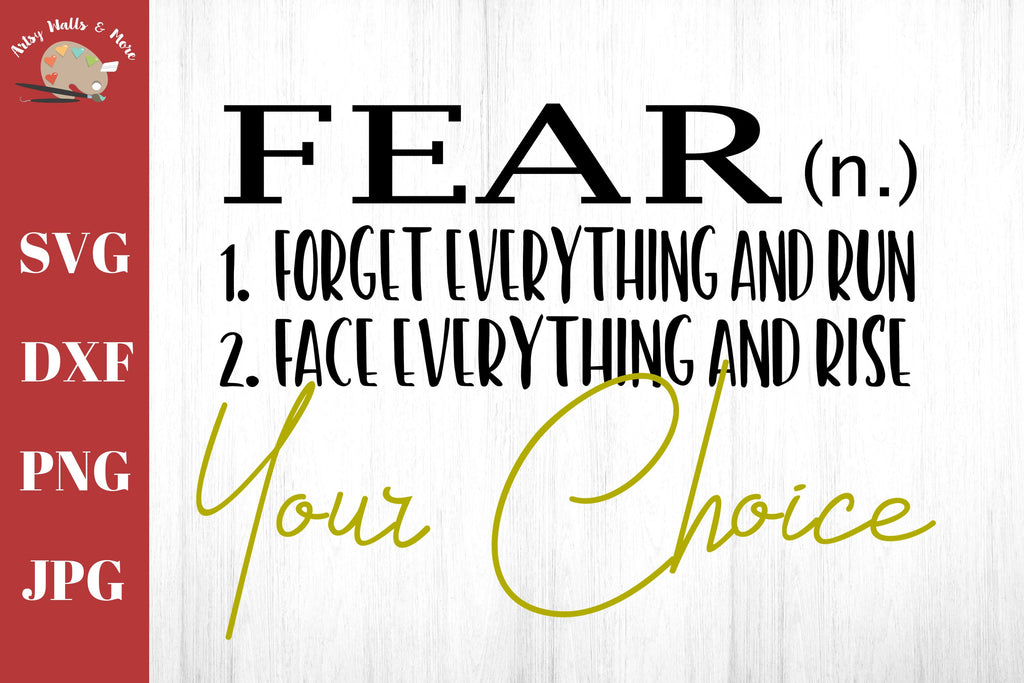 Fear Definition svg, defeat fear, faith over fear, Christian faith svg ...
