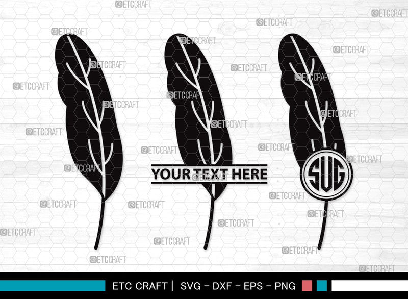 Feather monogram SVG | Boho Feathers Svg | Feathers Svg | Tribal Boho ...