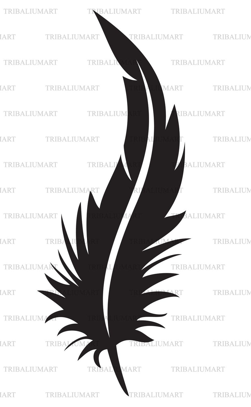 Feather. Cut files for Cricut. Clip Art silhouettes (eps, svg, pdf, png ...