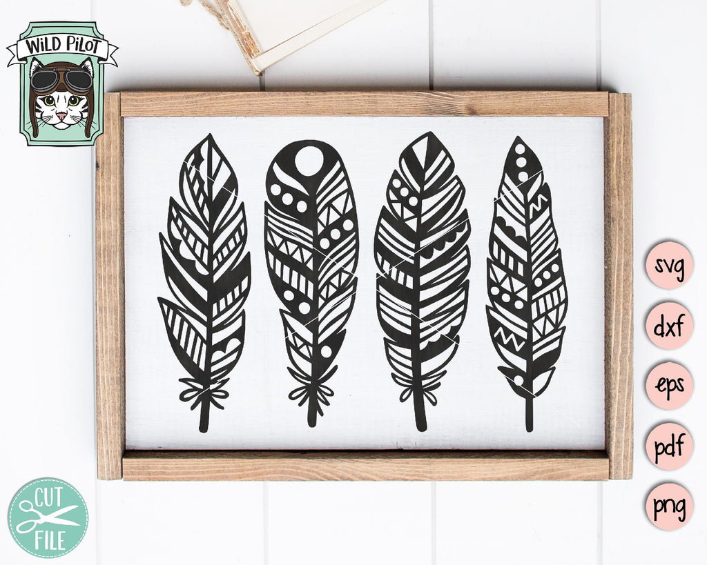 Feathers SVG Cut File - So Fontsy