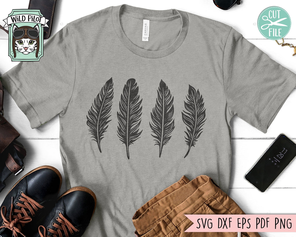 Feathers SVG file, Feather Border, Boho Feather Cut File, Feather ...
