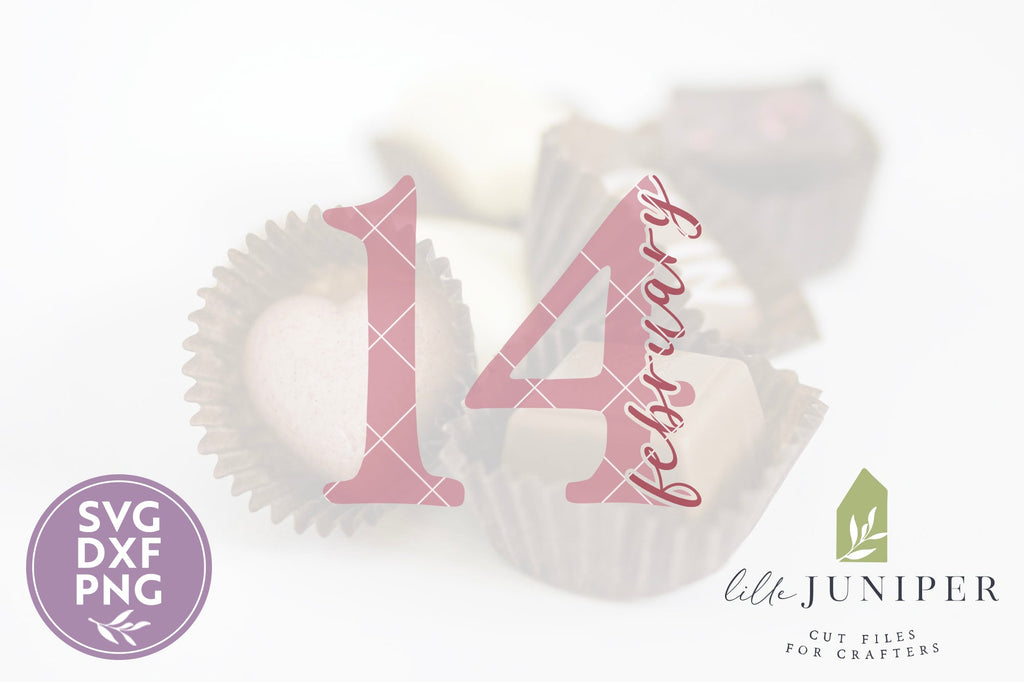 February 14 SVG | Valentine's Day SVG | Valentines Sign - So Fontsy