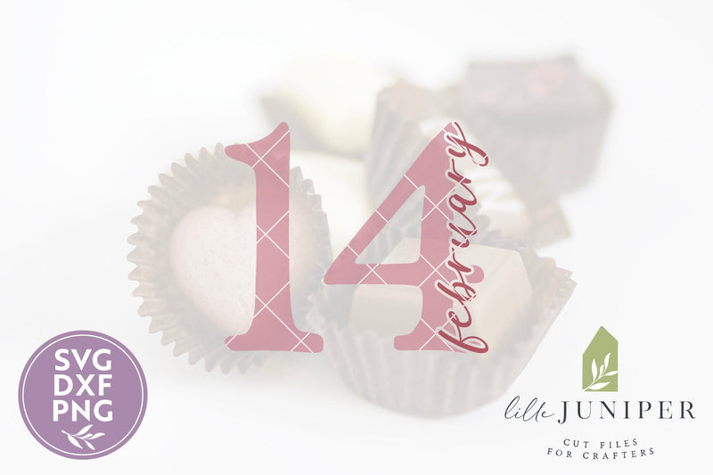 February 14 SVG | Valentine's Day SVG | Valentines Sign - So Fontsy