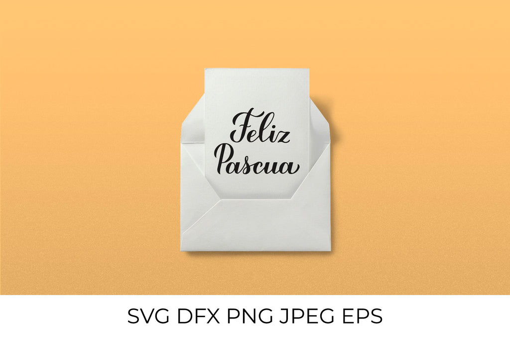 Feliz Pascua. Happy Easter calligraphy hand lettering in Spanish ...