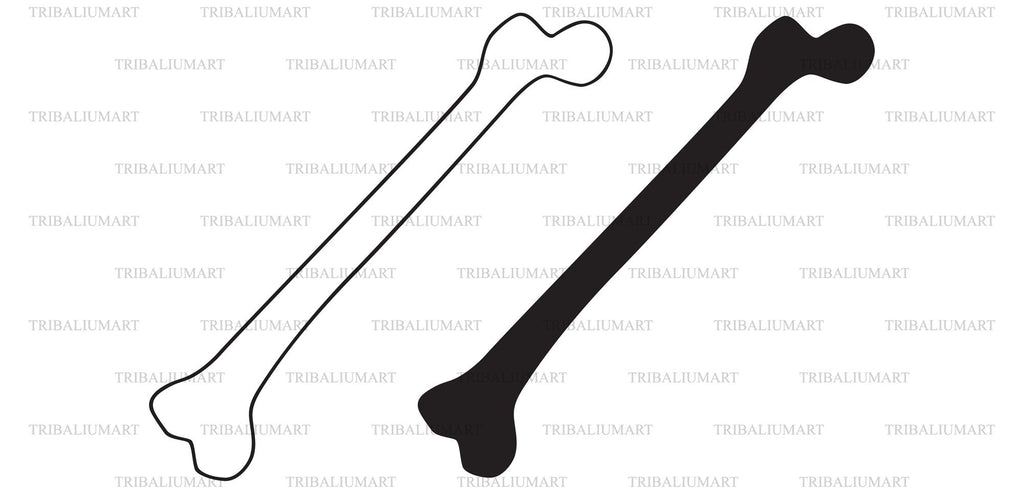 Femur or Thigh Bone. Cut files for Cricut. Clip Art silhouettes (eps ...