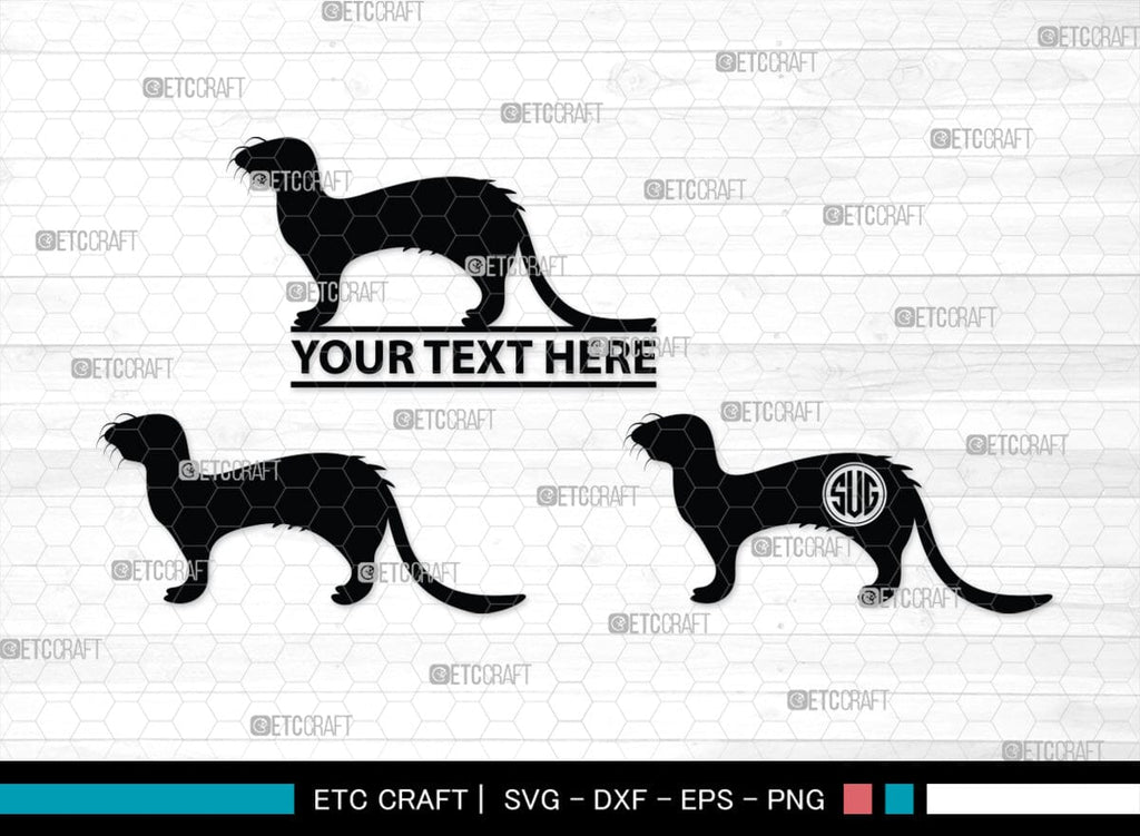 Ferret Monogram, Ferret Silhouette, Ferret SVG, Weasel Svg, Animal Svg ...