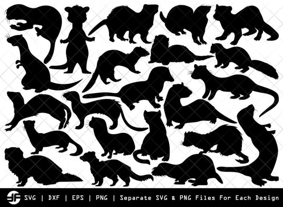 Ferret SVG | Animal SVG | Silhouette Bundle | SVG Cut File - So Fontsy